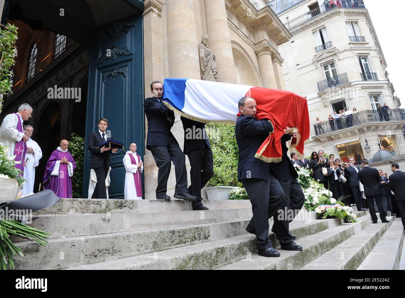 Atmosphere during the funeral of French designer Yves Saint Laurent at ...