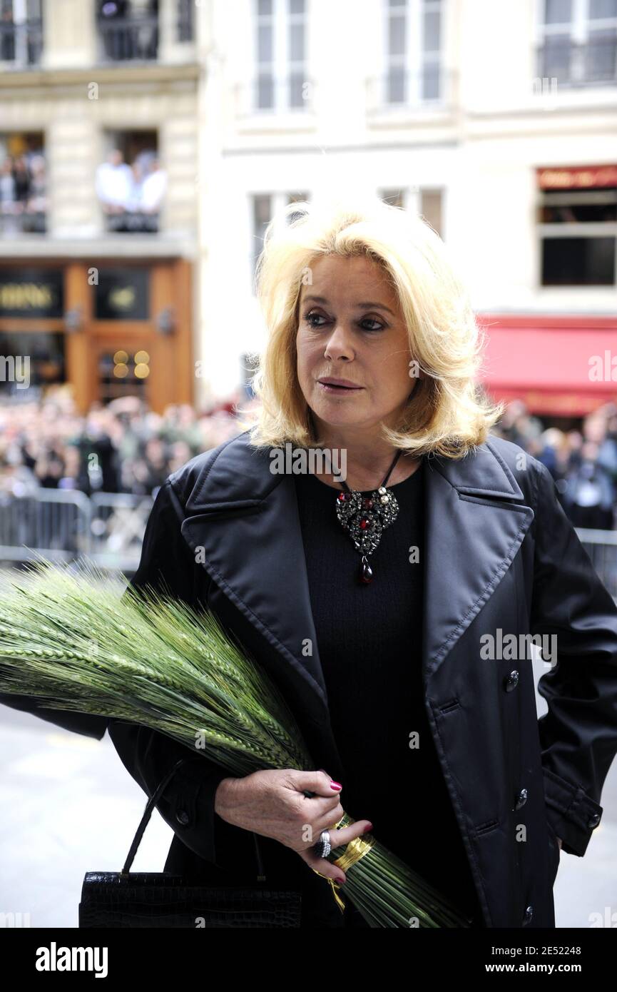 Catherine Deneuve arriving at the Saint-Roch church in Paris, France ...