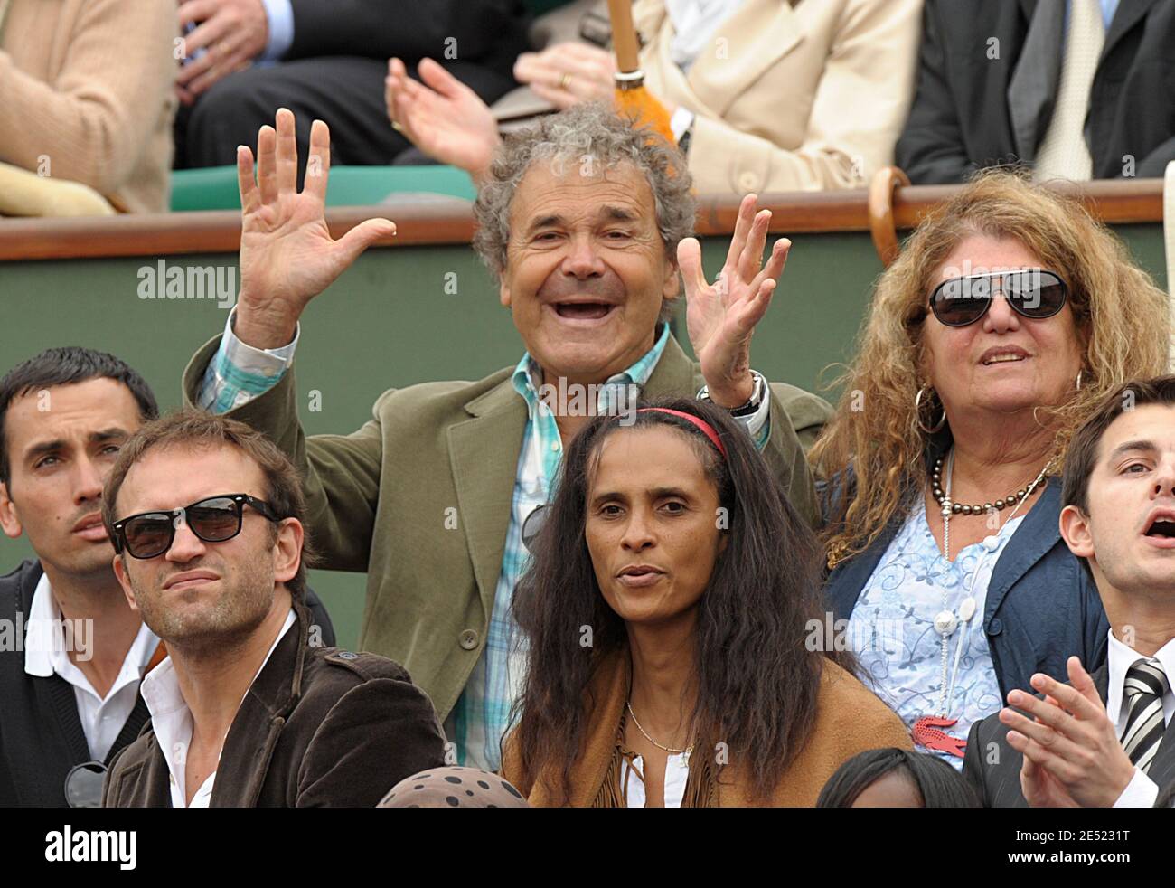 Pierre Perret and his wife attends the men's Semi of Finale of the ...
