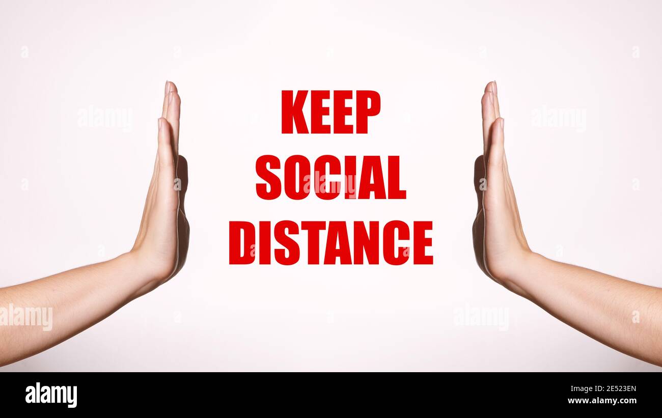 Keep Social Distance. Distancing and Contact-less Greetings. Health ...