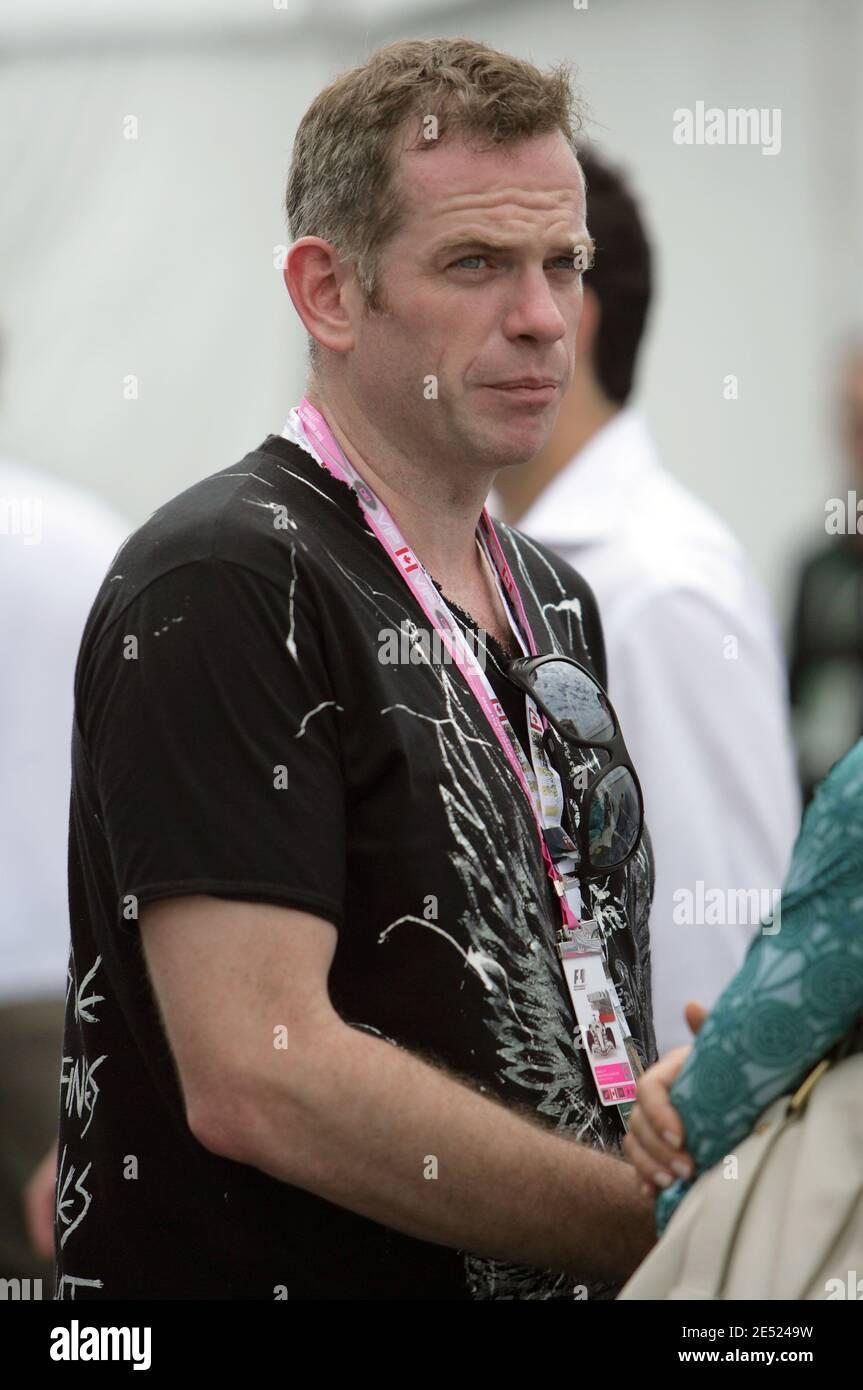 Singer Garou in the paddock before the race for the Canadian Formula ...
