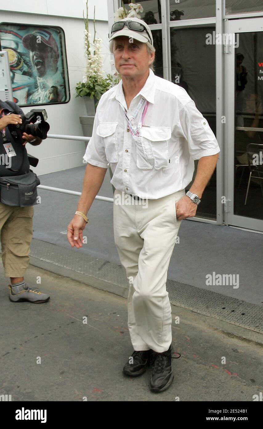 Actor Michael Douglas in the paddock before the race for the Canadian ...