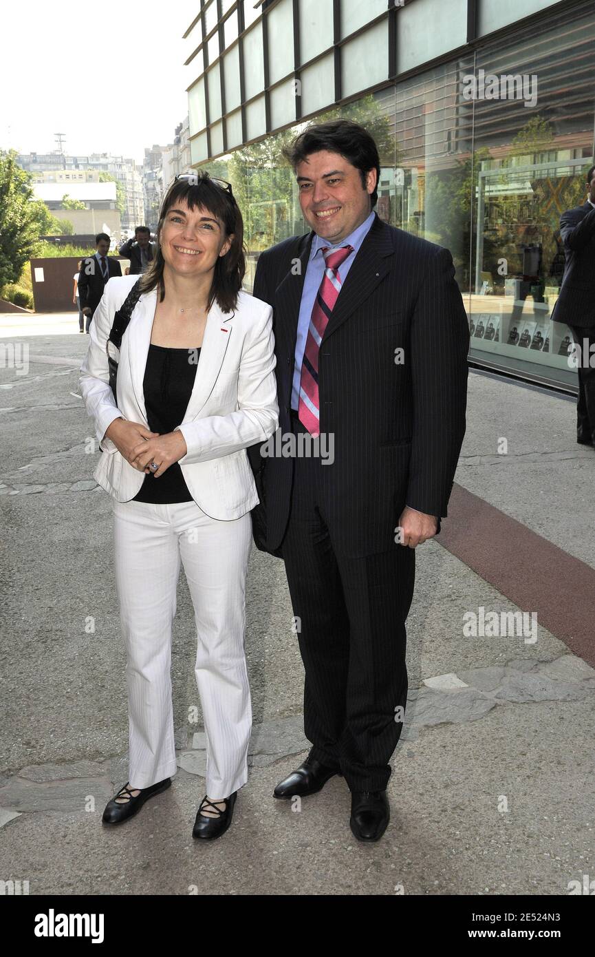 Marie-Claire Restoux and her husband arrive at the inauguration of ...