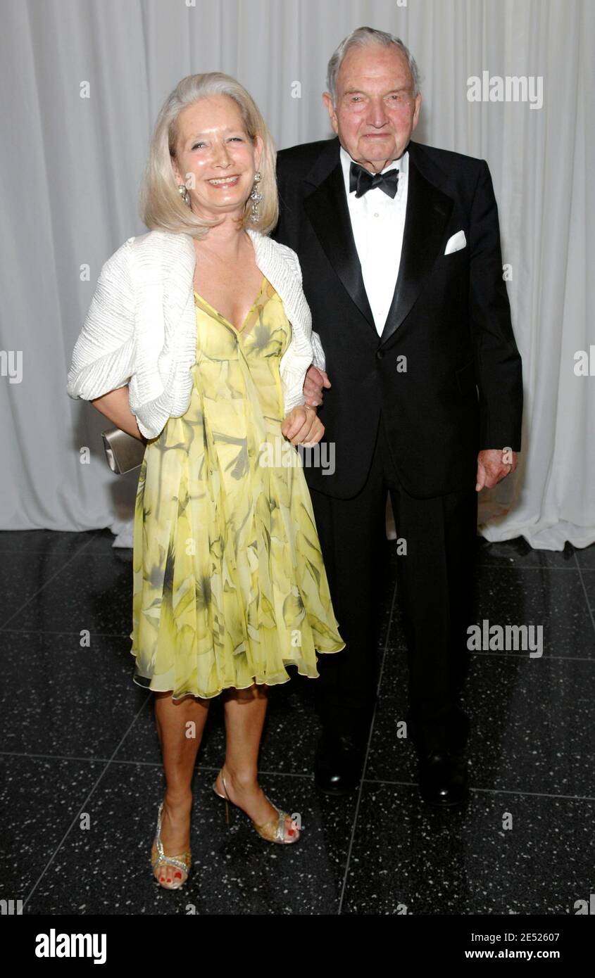 Philanthropists Miriam 'Mimi' Haas and David Rockefeller arriving for ...