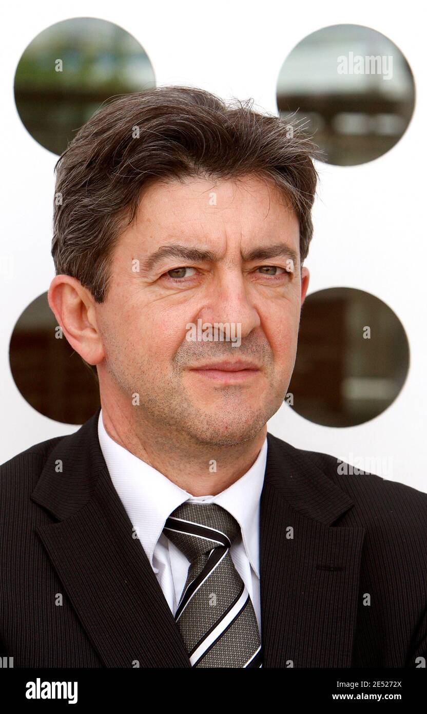 Socialist Essonne's senator Jean-Luc Melenchon during a political rally ...