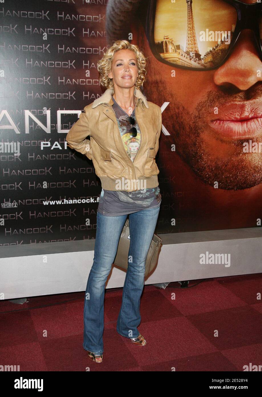 Ophelie Winter attending the French movie premiere of 'Hancock,' held ...