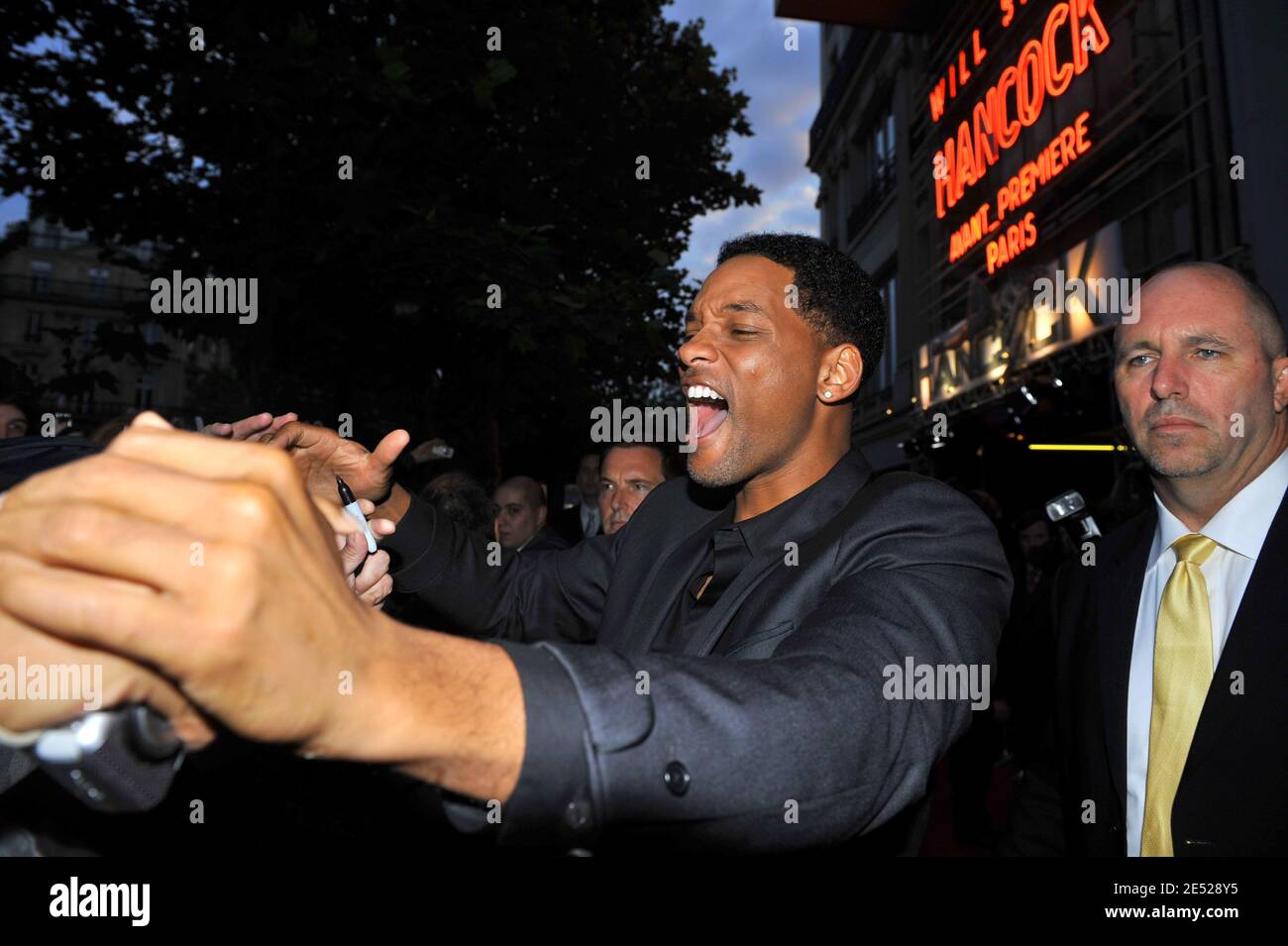 Actor Will Smith arriving at the world premiere of 'Hancock,' held at ...