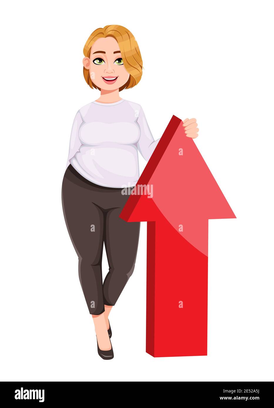Happy plus size woman Stock Vector Images - Alamy