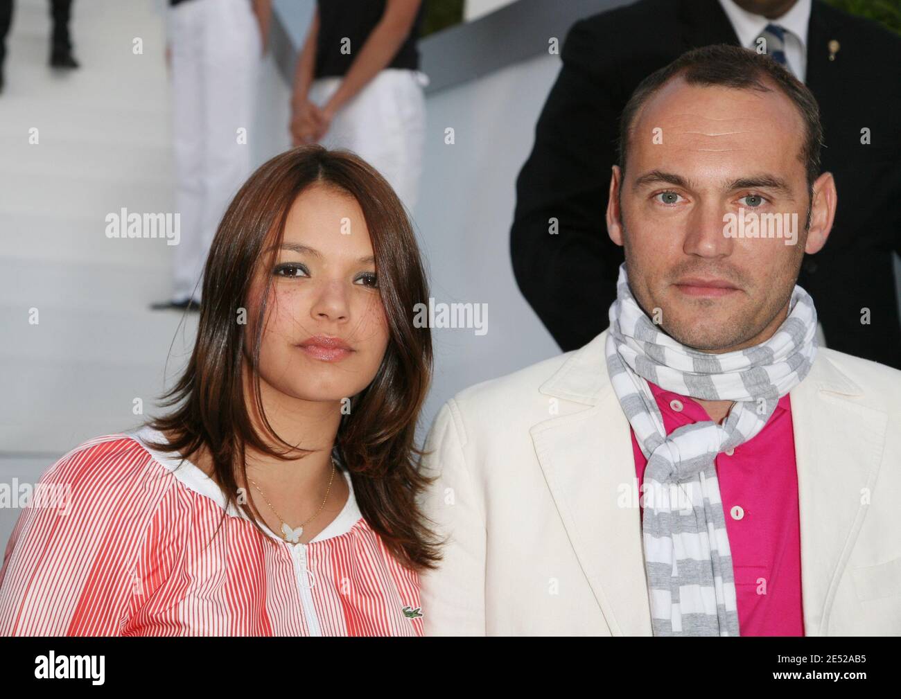 Severine Ferrer and her husband pose for photographers during 75th ...