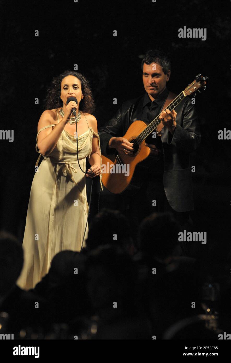 Israeli singer Noa (L) sings during a state diner at the Residence of ...