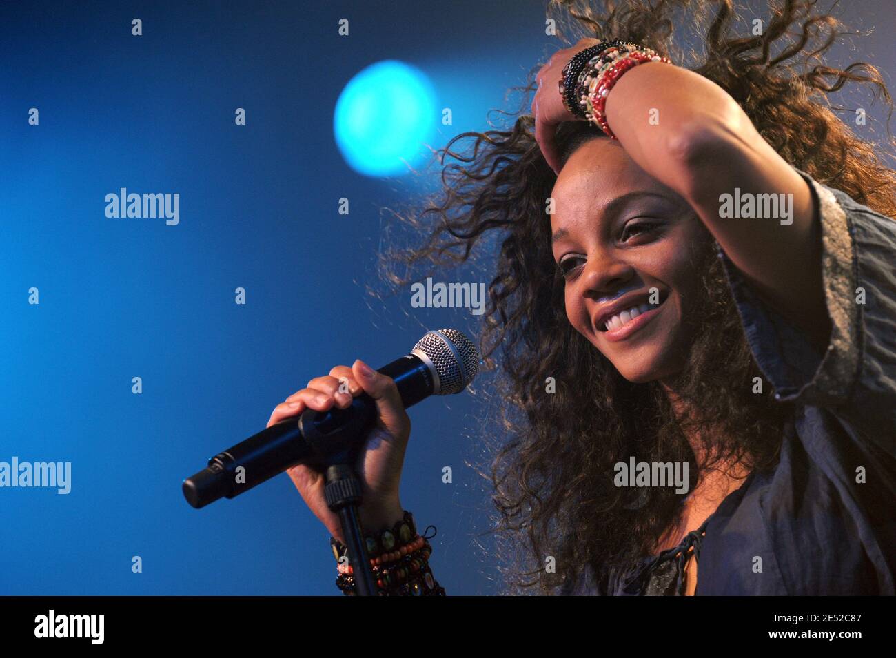 Louisy Joseph, former L5 member Lydie, performs live on stage at the ...