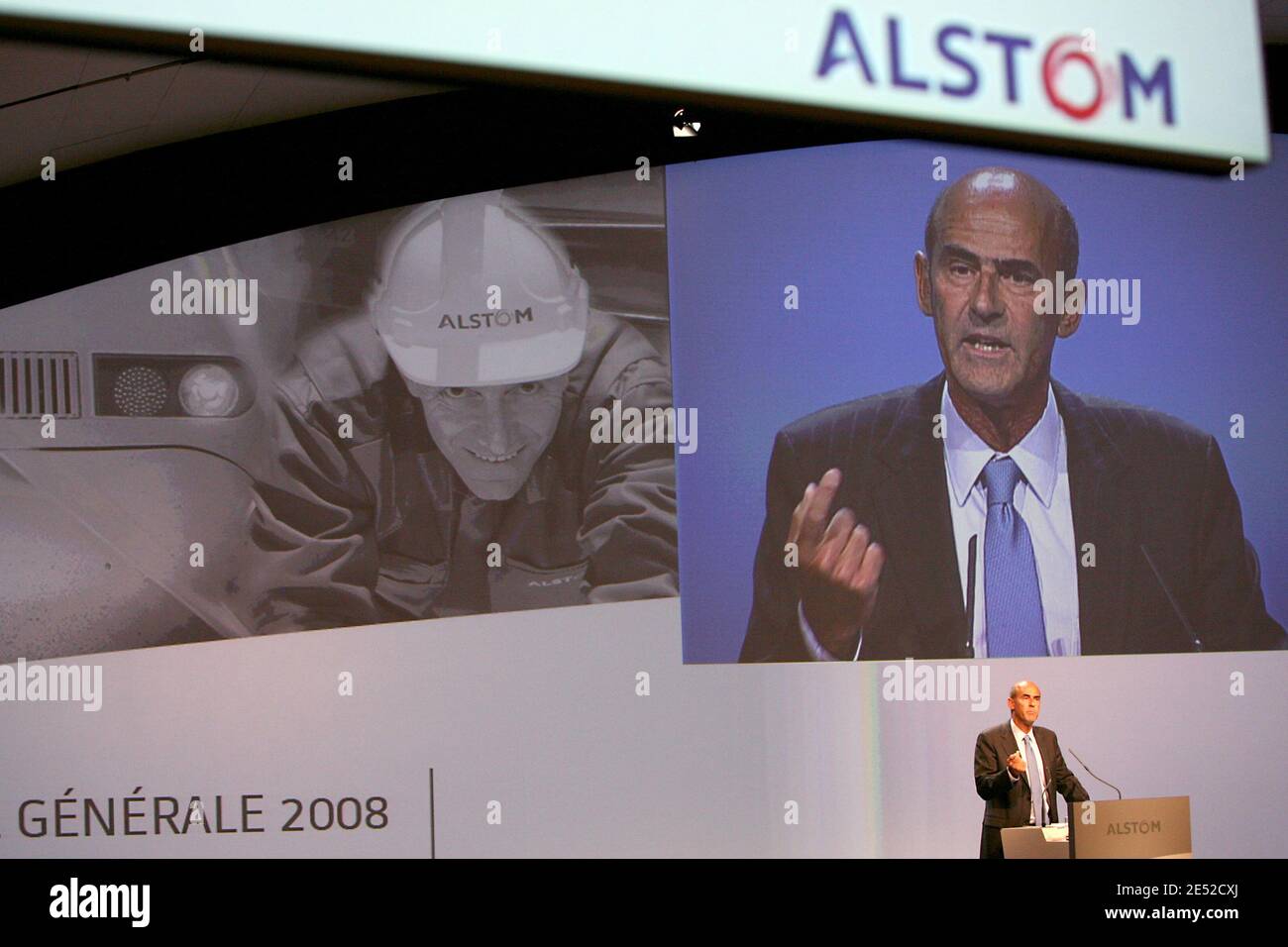 Alstom CEO Patrick Kron speaks during the Annual General Assembly of ...