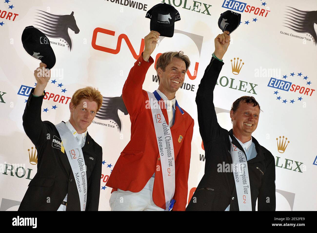 Marcus Ehning (GER,) Richard Spooner (USA,) and Ulrich Kirchhoff (GER ...