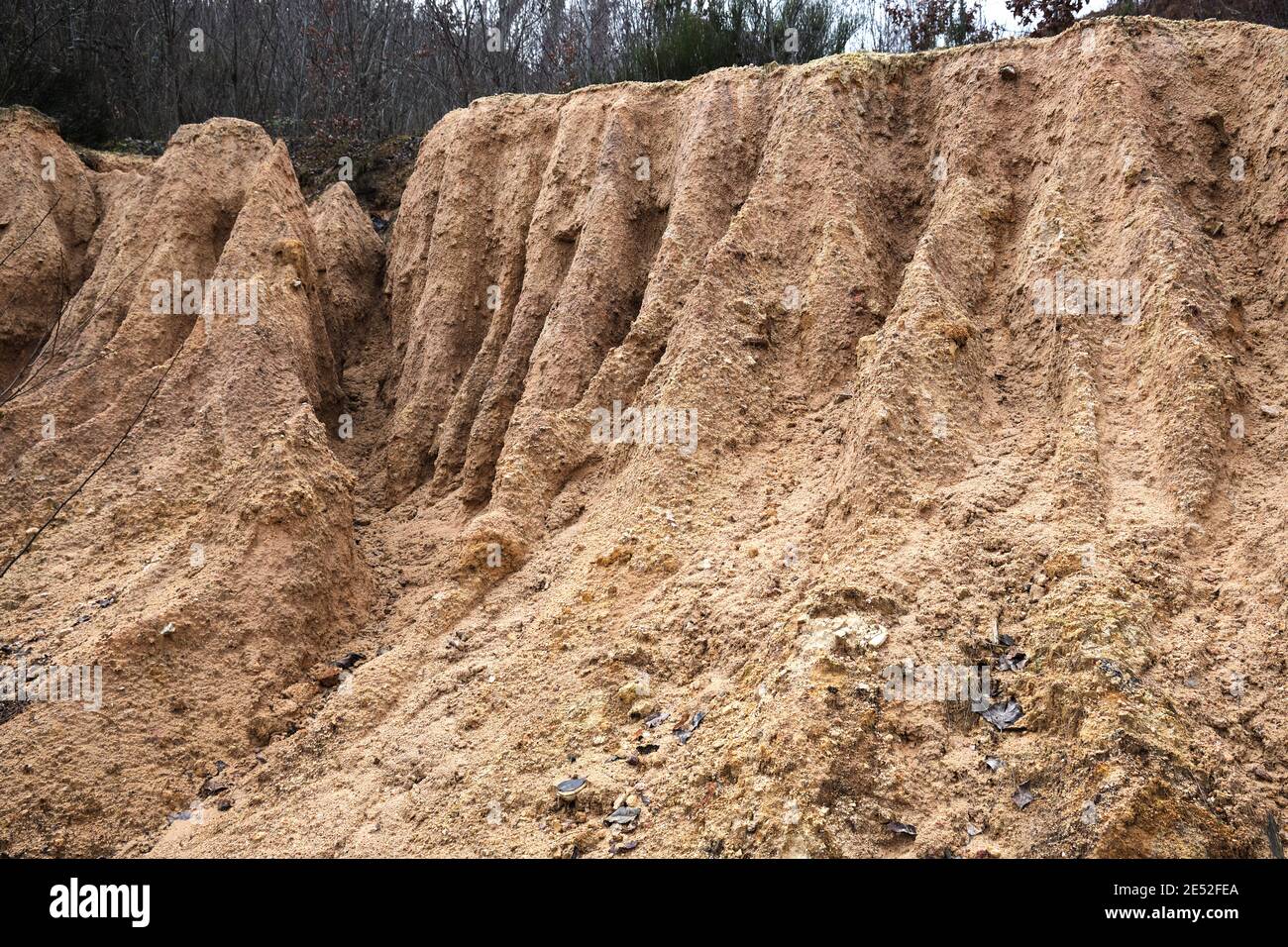 large gullies from clay soil erosion Stock Photo - Alamy