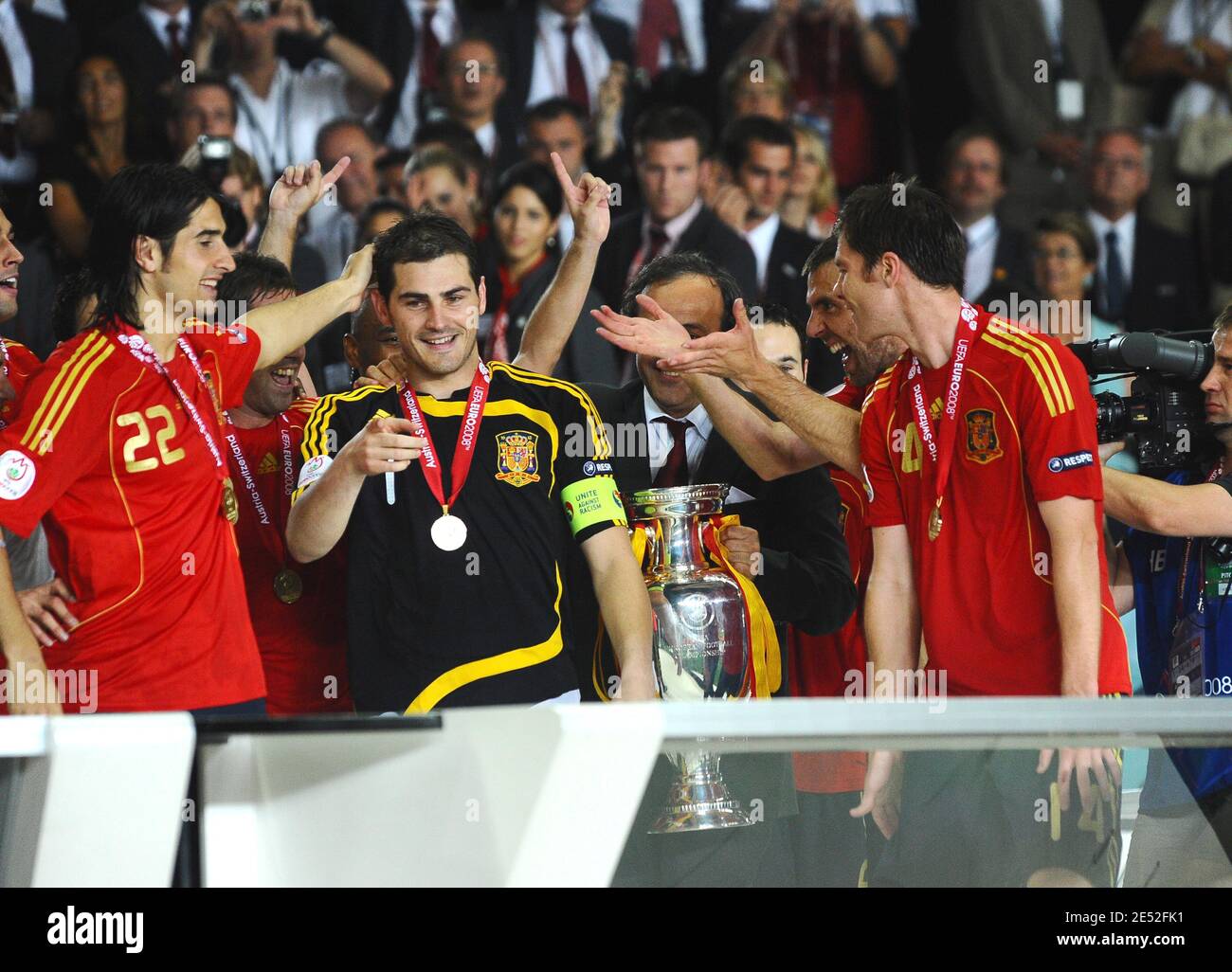 Spain's captain goalkeeper Iker Casillas celebrates the victory after ...