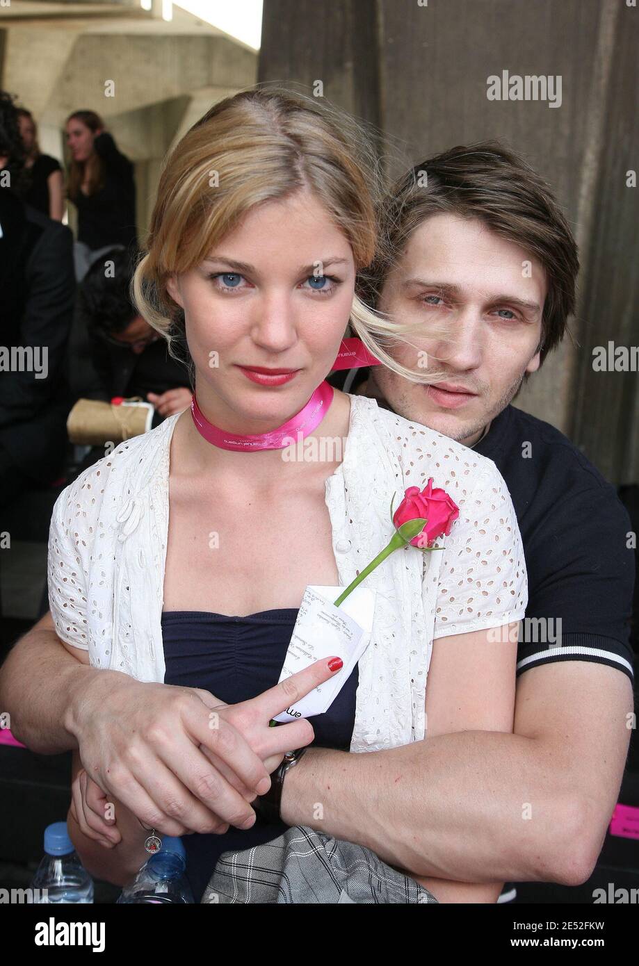 Actor Stanislas Merhar and his girlfriend attend Ungaro Men's Spring ...