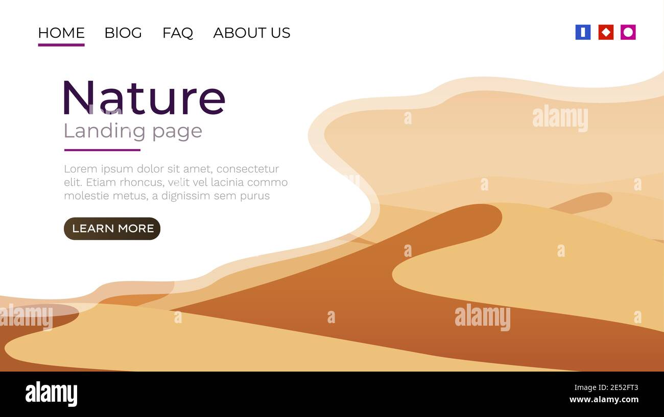 Landing page screen, nature landscape template cover. website ...