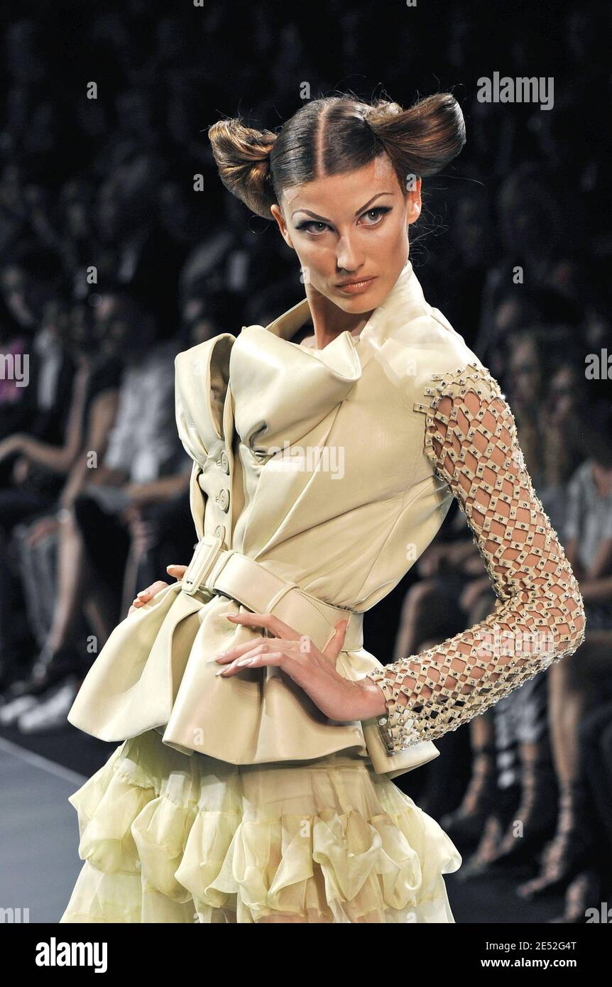 A model displays a creation by British designer John Galliano for Dior ...