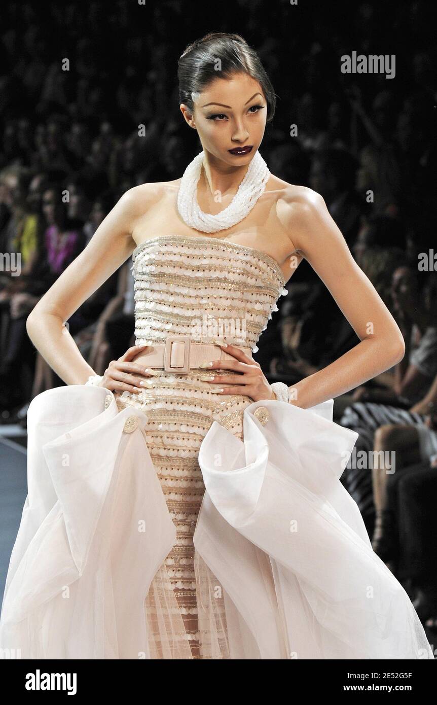 A model displays a creation by British designer John Galliano for Dior ...