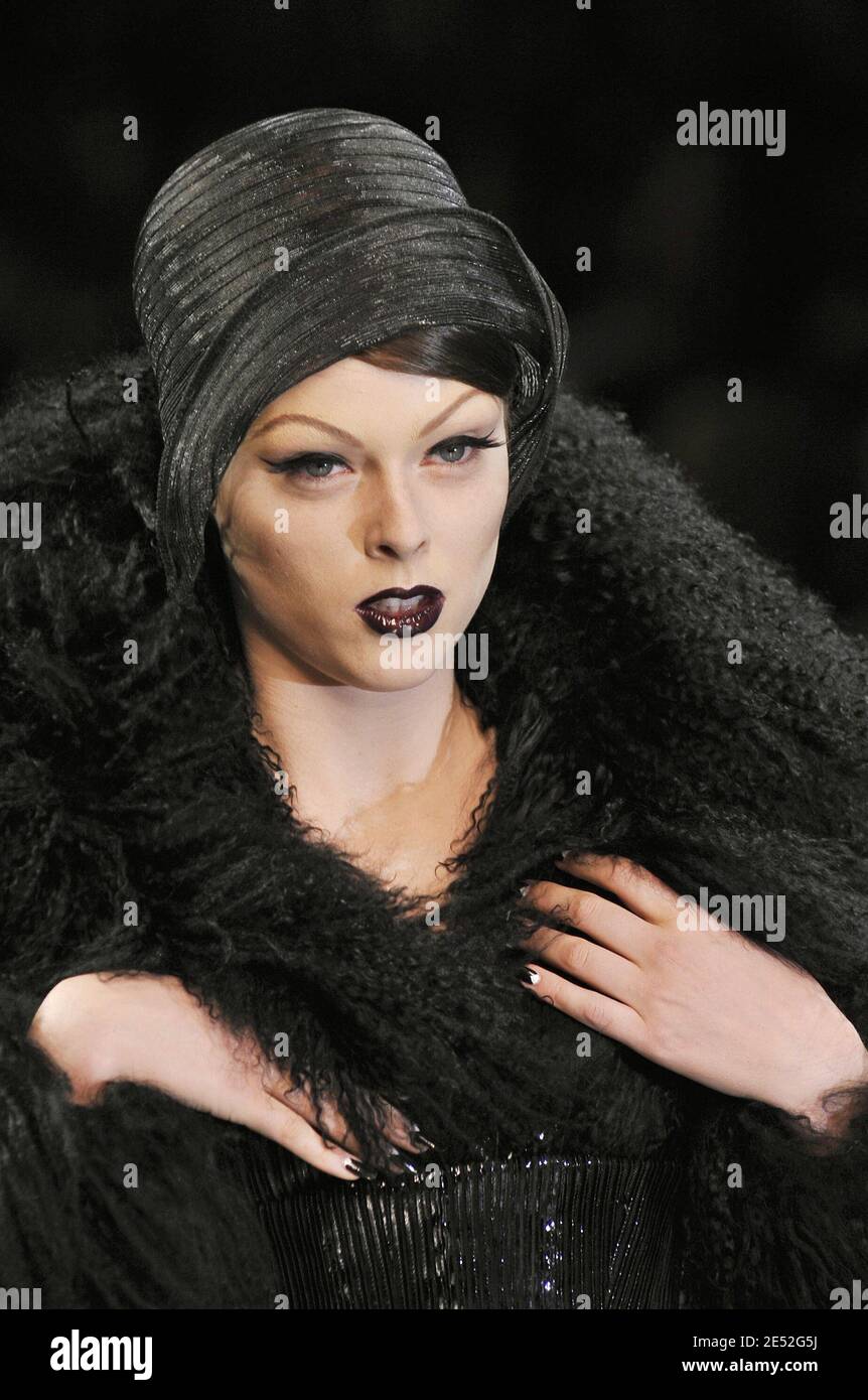 A model displays a creation by British designer John Galliano for Dior ...