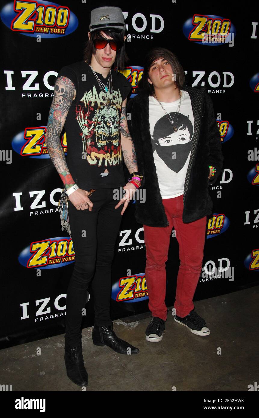 Musicians Trace Cyrus and Mason Musso of Metro Station pose in the ...