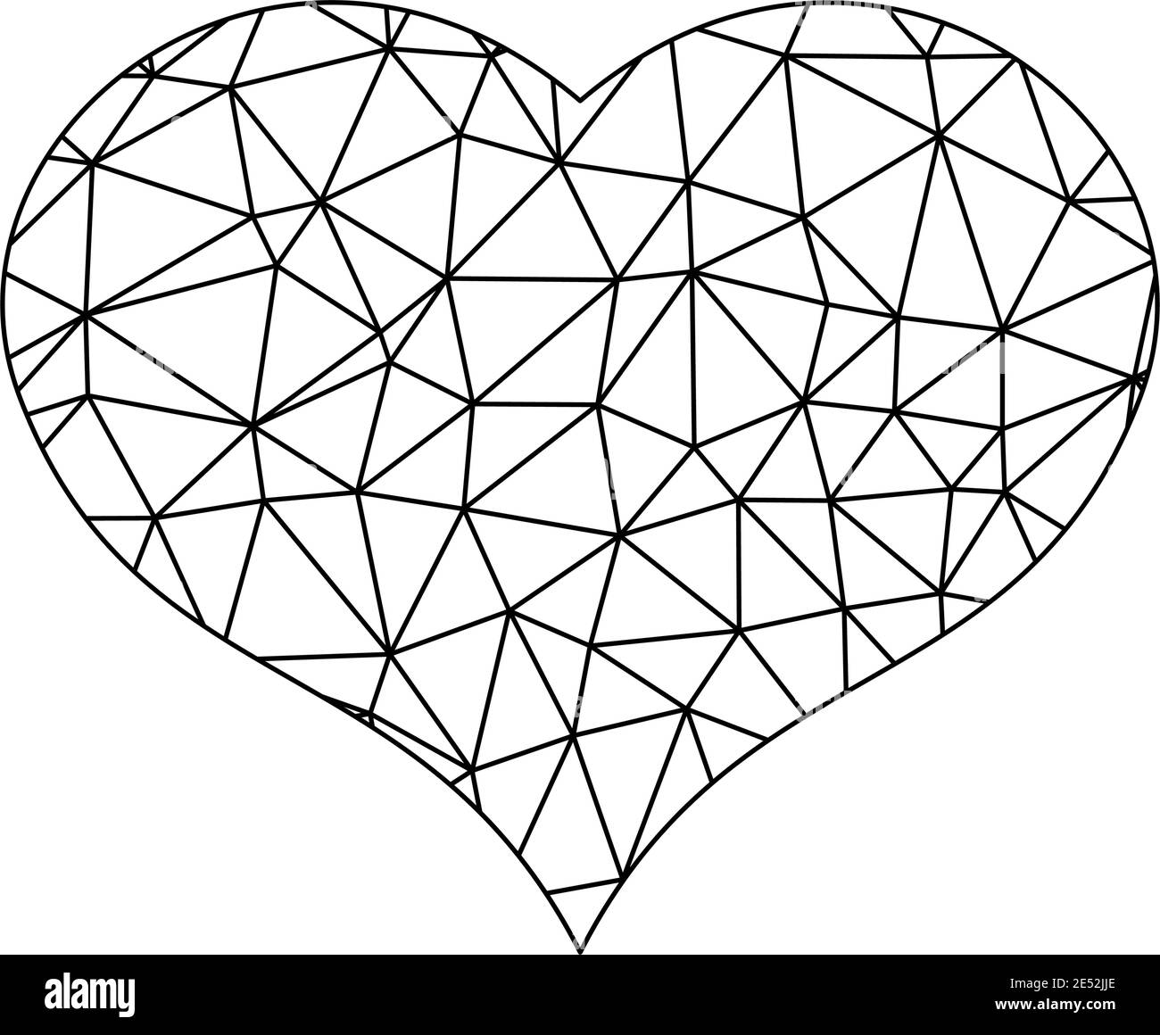 Low poly net heart. Symbol of love and St Valentines Day. Vector ...