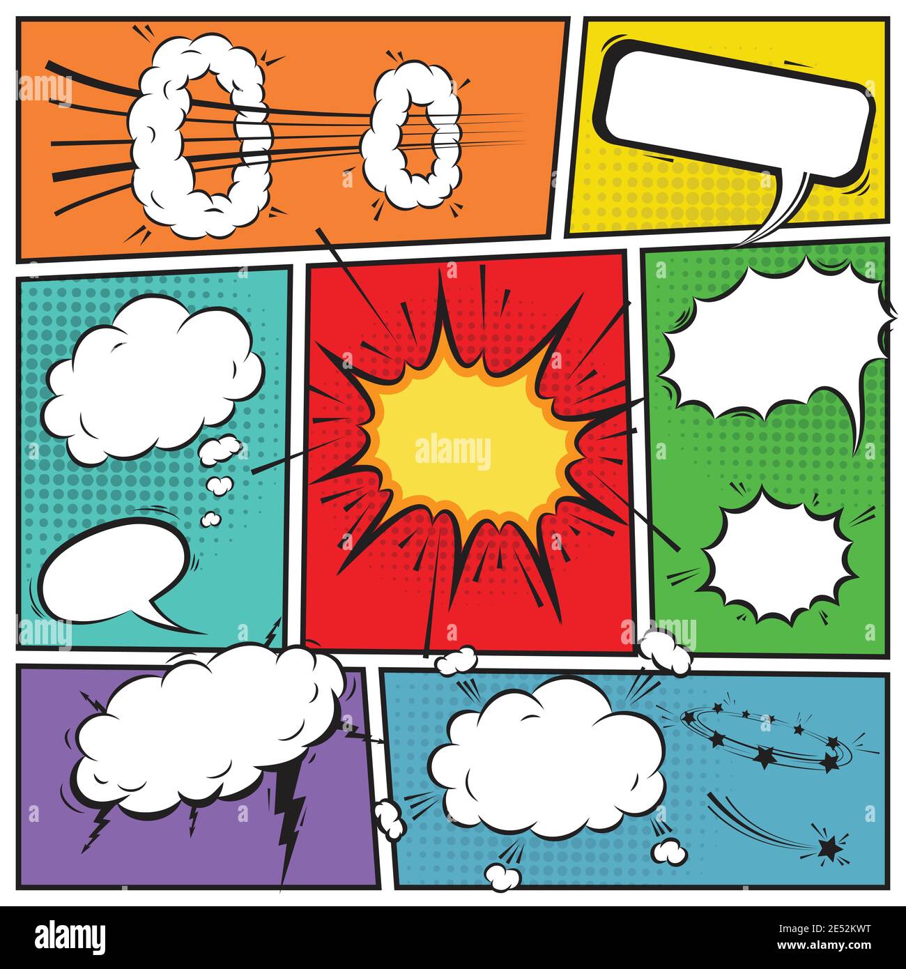 Comic bubbles comic strip background Cut Out Stock Images & Pictures ...