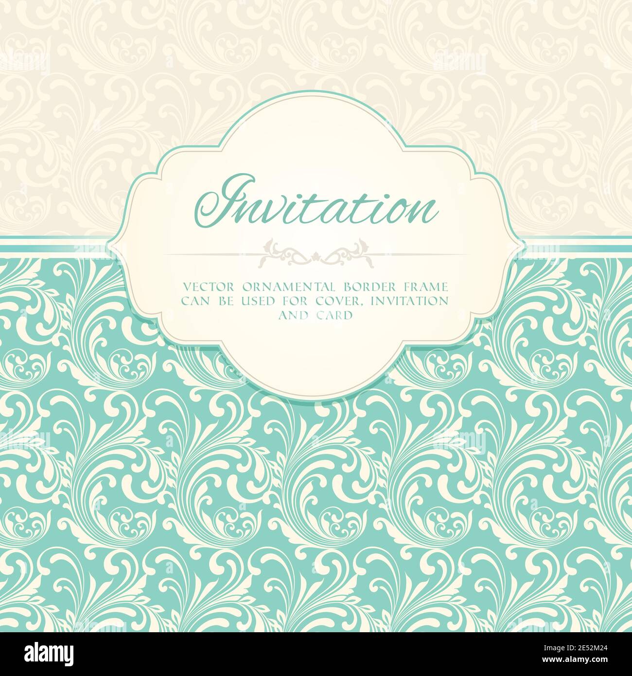 Ornamental pattern invitation card or album cover template vector ...