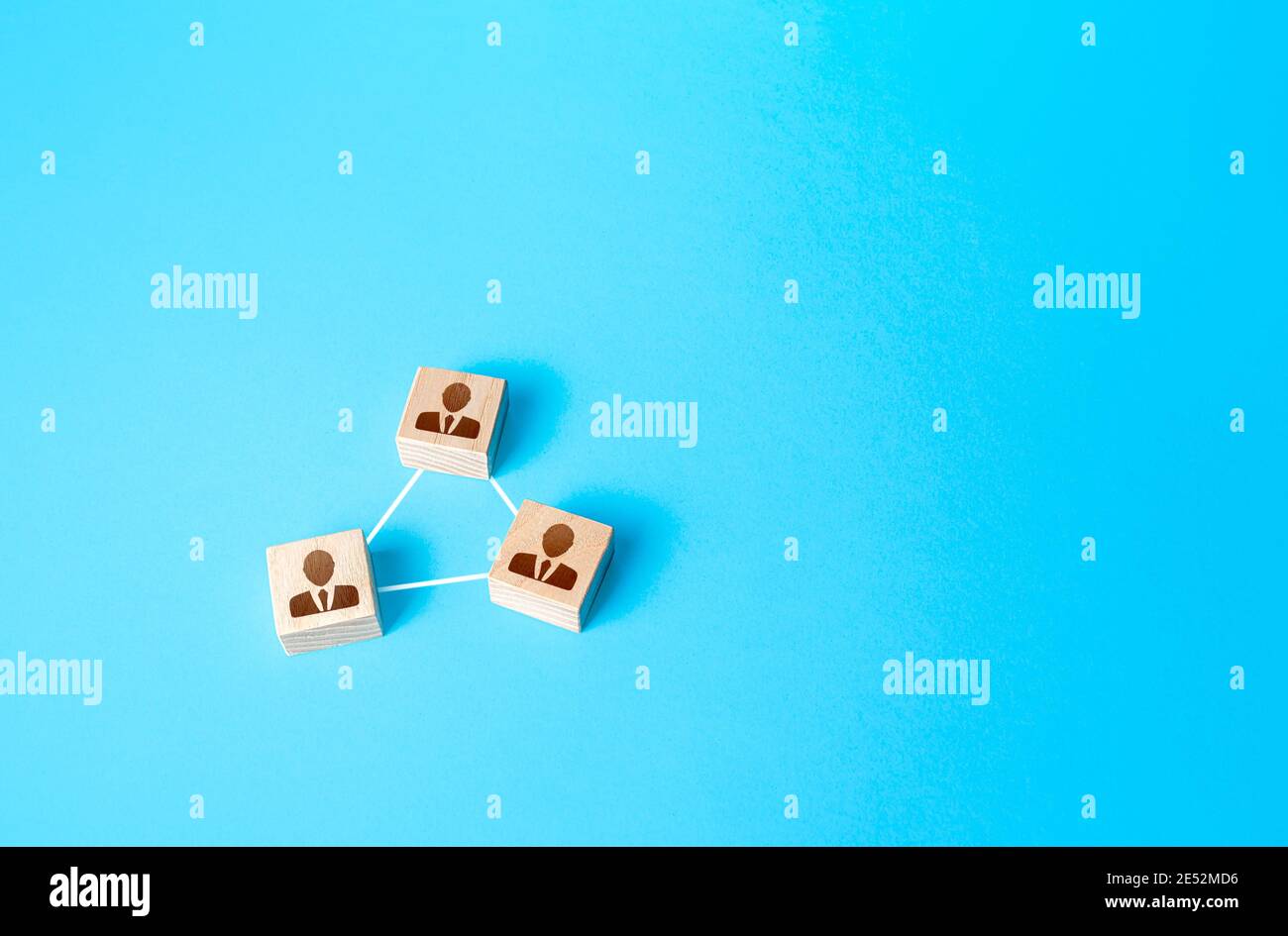 Blocks of people connected by lines. Communication and management ...