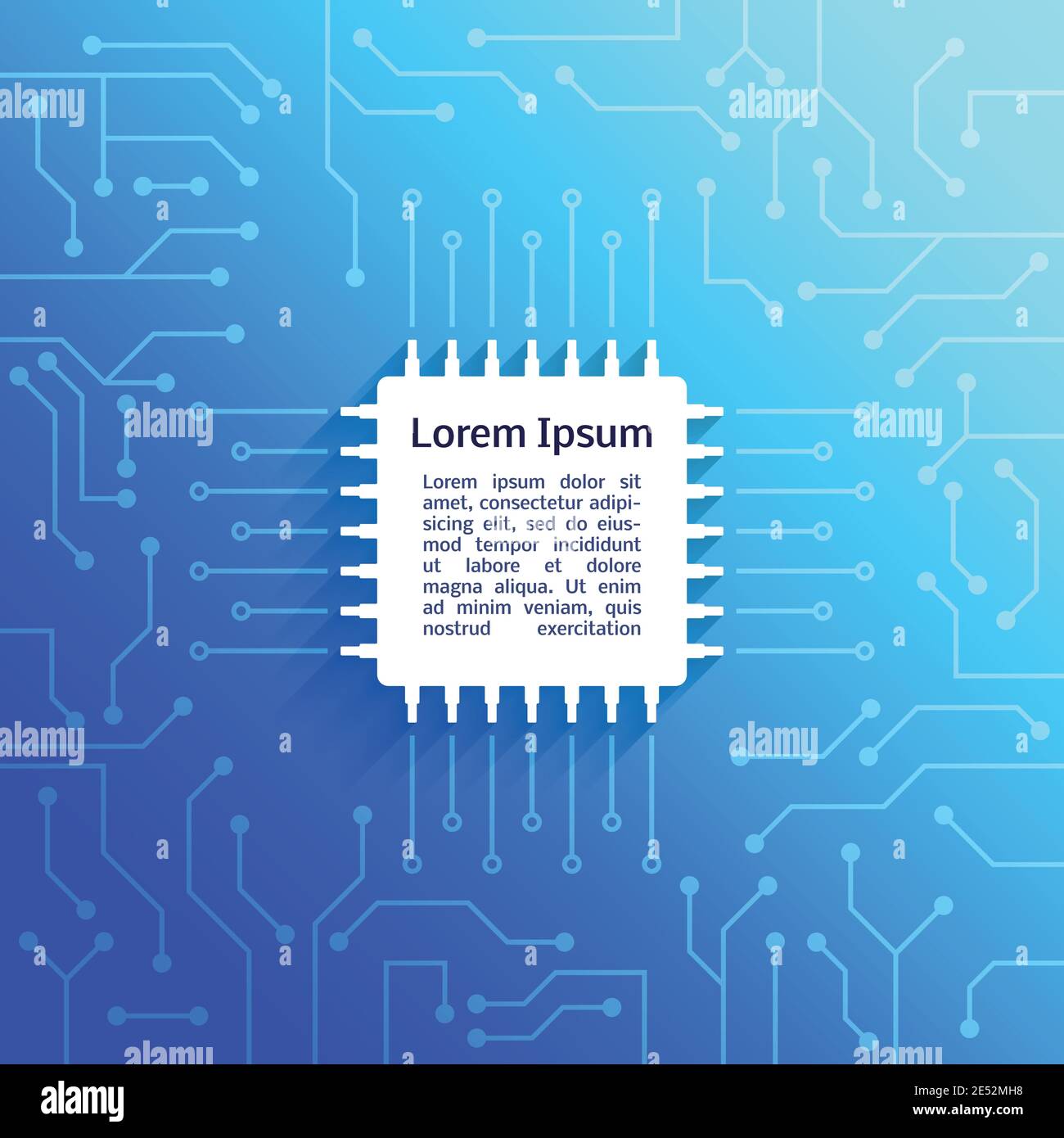 Electronic device circuit board bright blue background poster vector ...