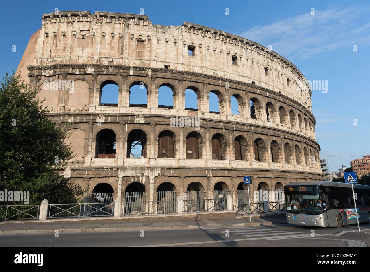 Italy Rome Bus Drives Past The Colosseum or Coliseum Stock Photo - Alamy