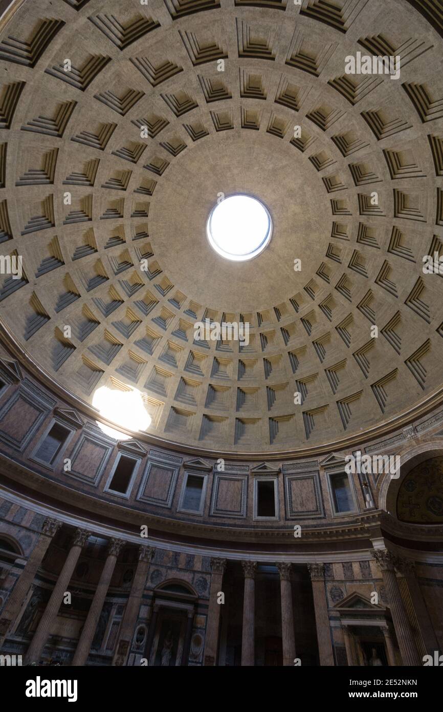 Italy Rome Spot of Sunlight Shines Into The Pantheon Stock Photo - Alamy