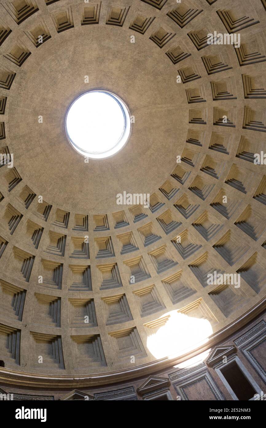 Italy Rome Spot of Sunlight Shines Into The Pantheon Stock Photo - Alamy