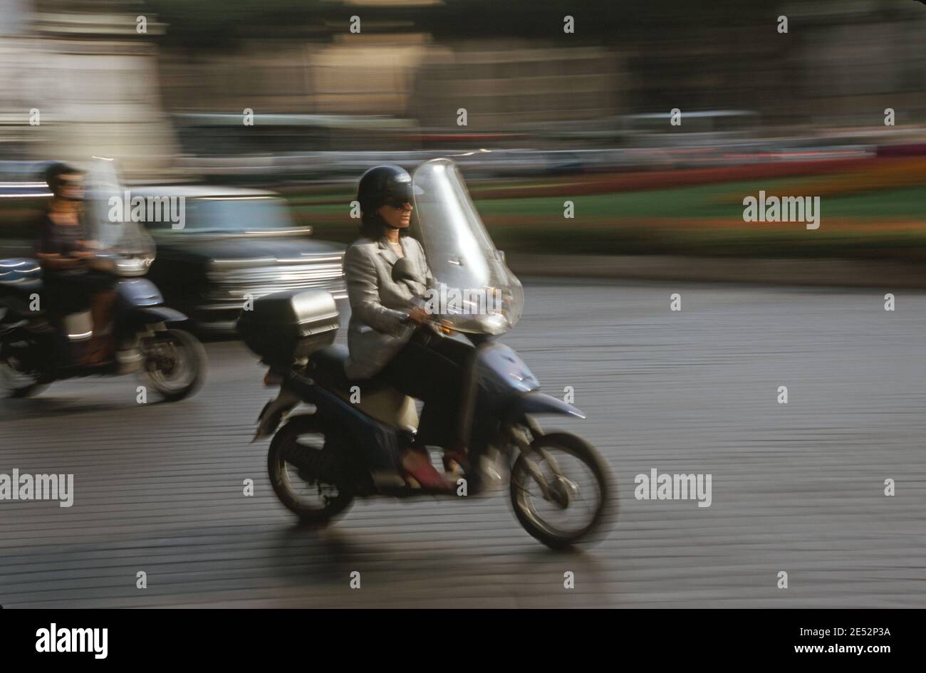 Italy Rome Vespa in motion Stock Photo - Alamy