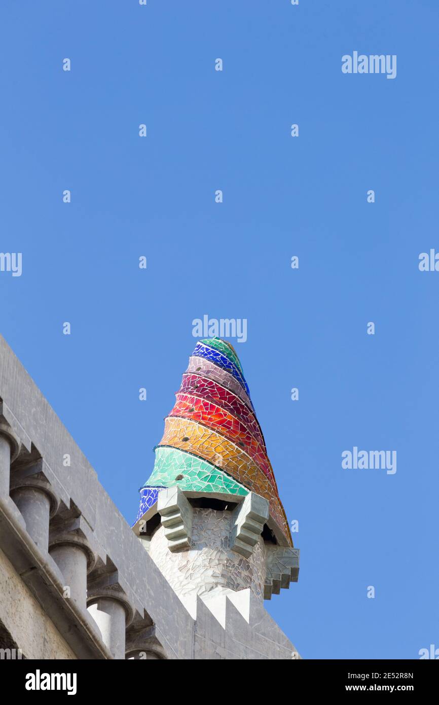 Barcelona Spain Palau Guell was designed by architect Antoni Gaudi in ...