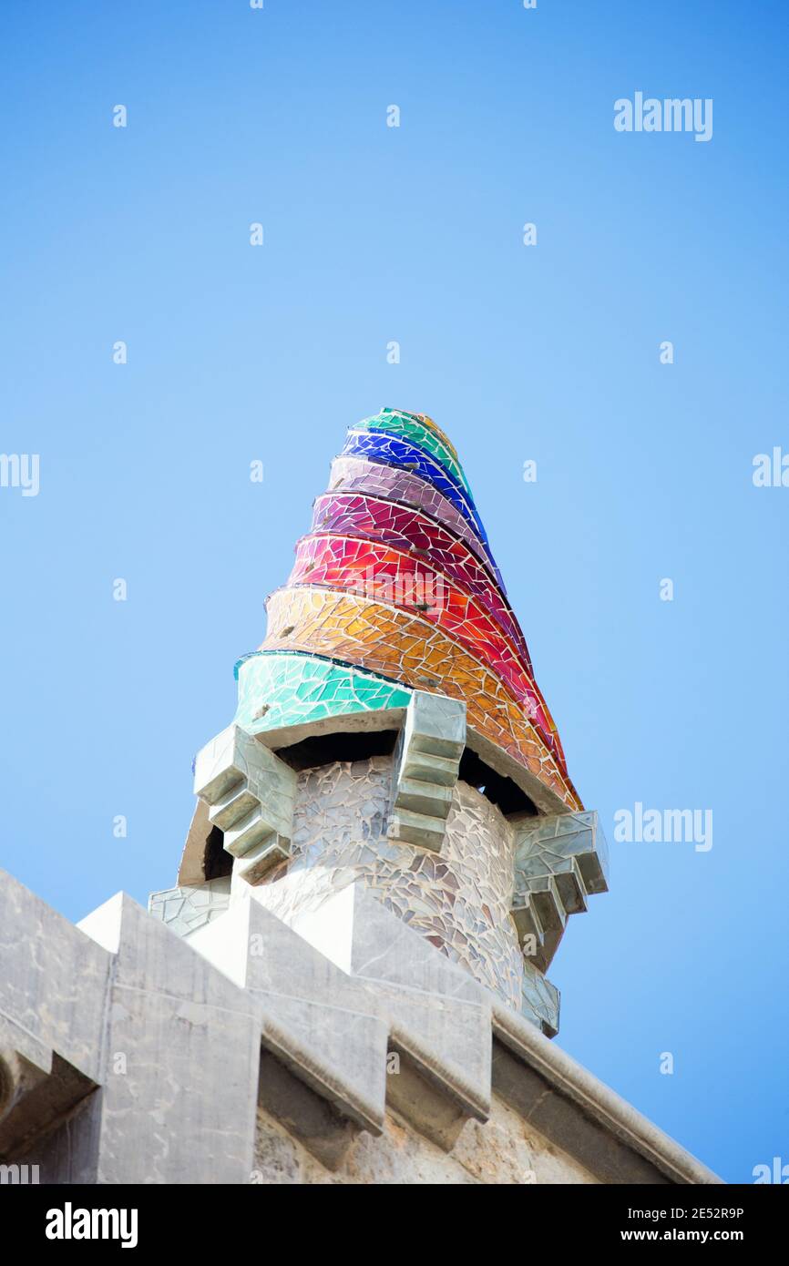 Barcelona Spain Palau Guell was designed by architect Antoni Gaudi in ...