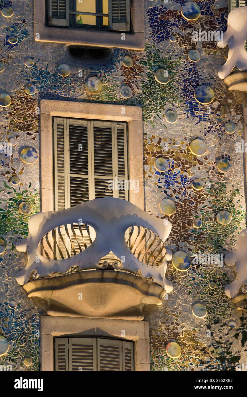 Barcelona Spain Casa Batllo was designed by architect Antoni Gaudi in ...
