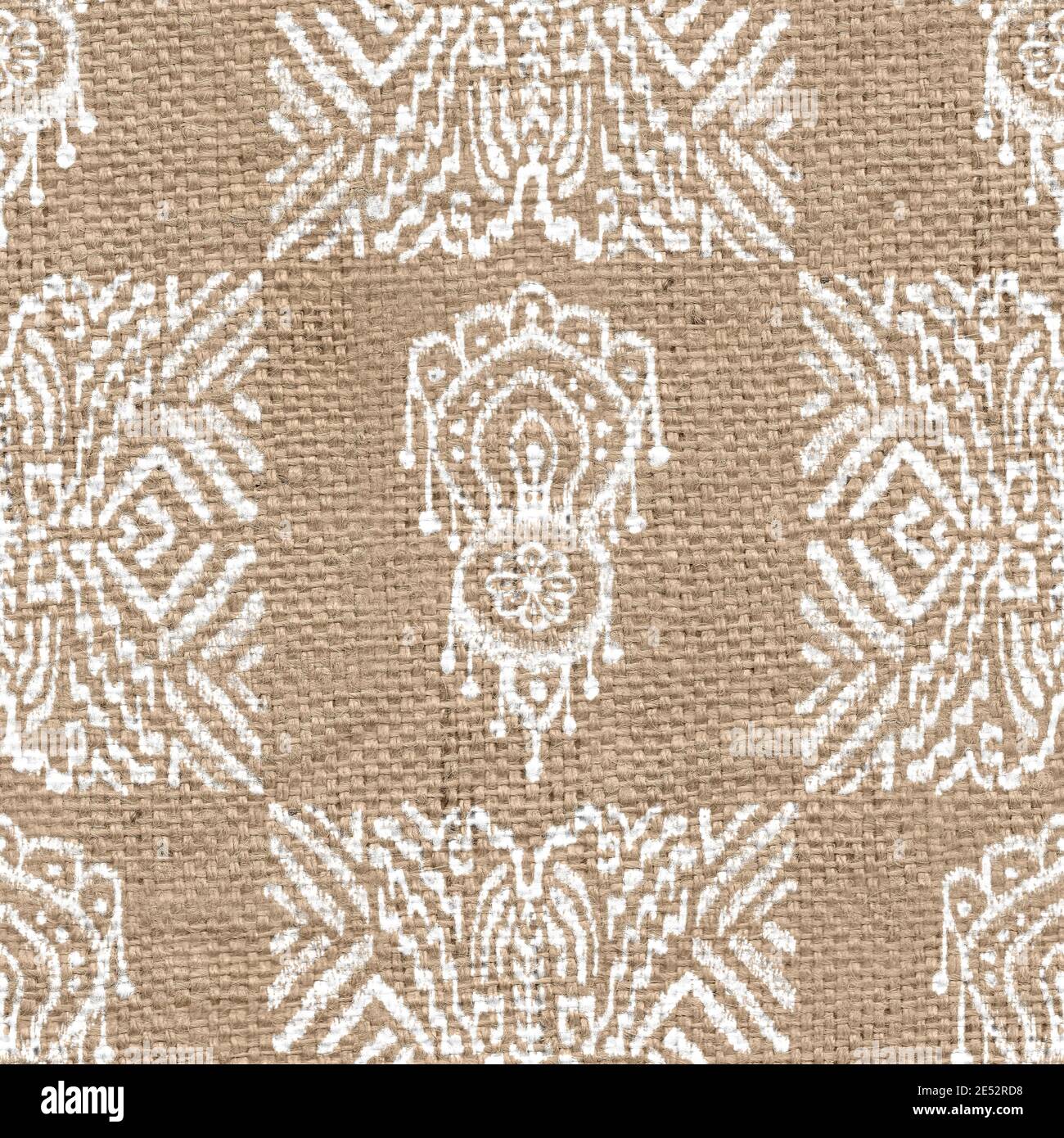 Seamless burlap with white paint pattern overlay Stock Photo - Alamy