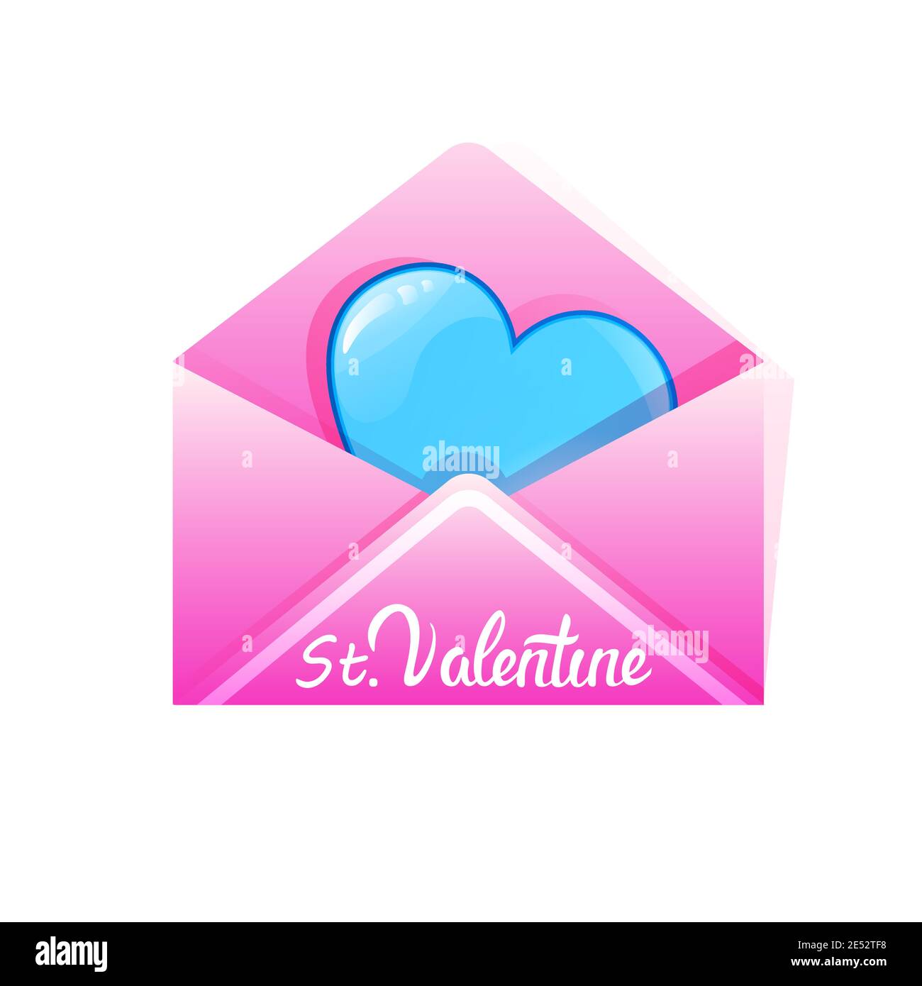 heart in envelope valentines day celebration love banner flyer or ...
