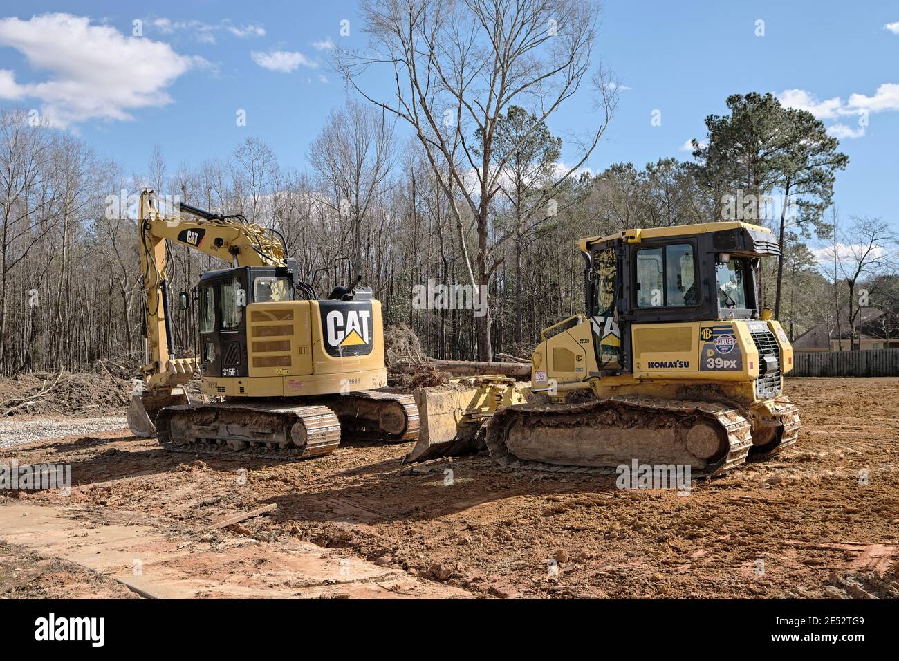 Caterpillar, CAT, 315FL excavator and a Komatsu 39PX small bulldozer at ...
