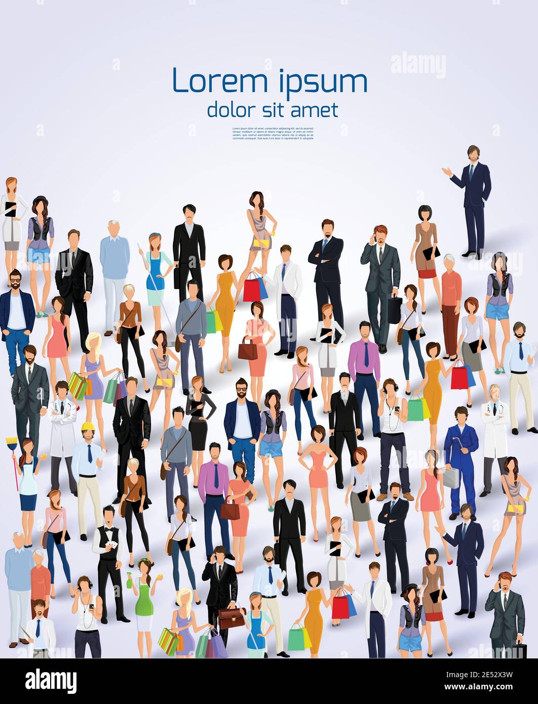 Group of people adult professionals poster vector illustration Stock ...