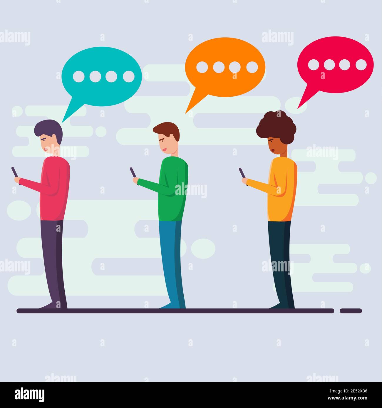 People Do Social Distancing Concept Vector Illustration In Flat Style