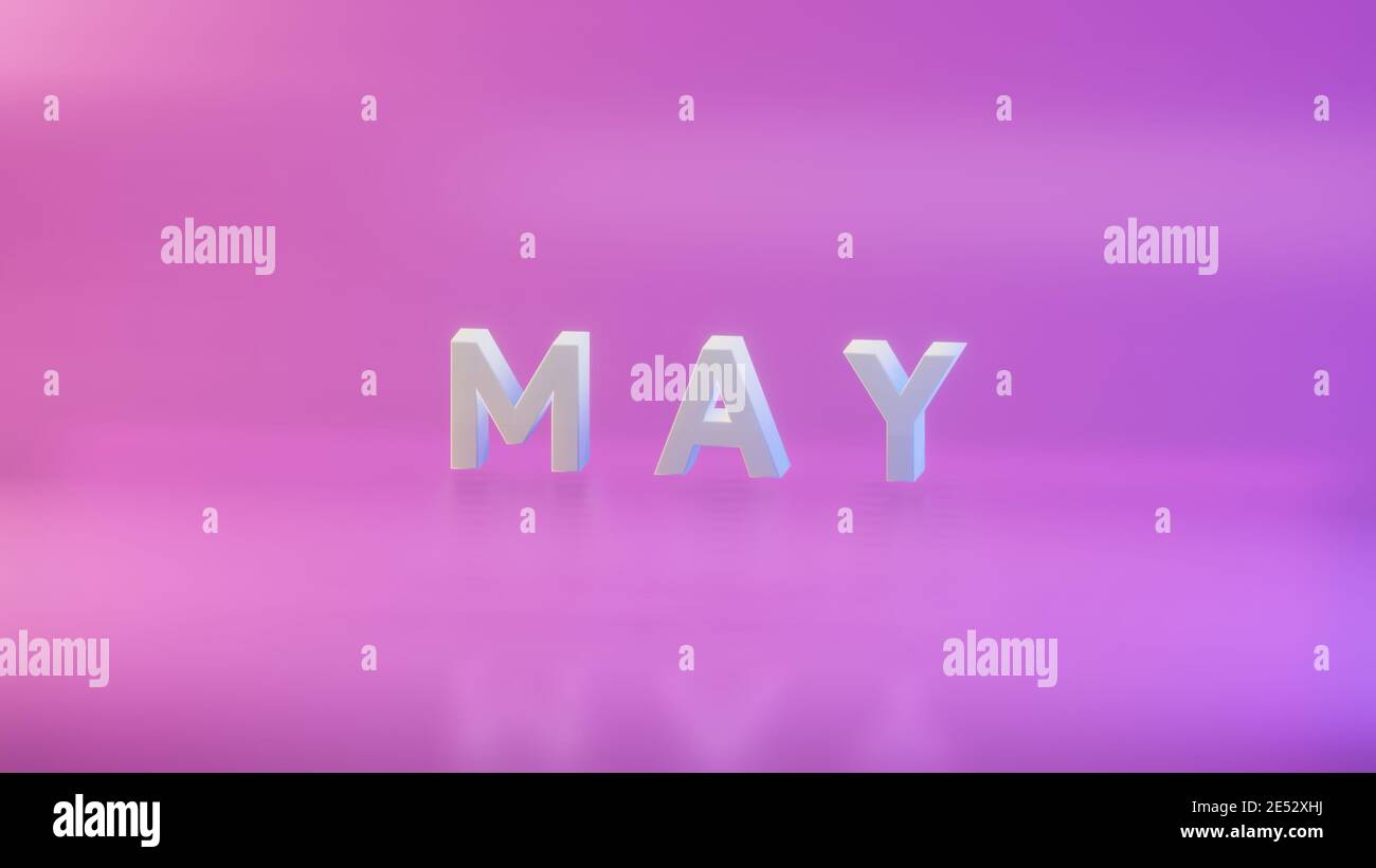 May text on gradient background simple and elegant . 3d illustration ...