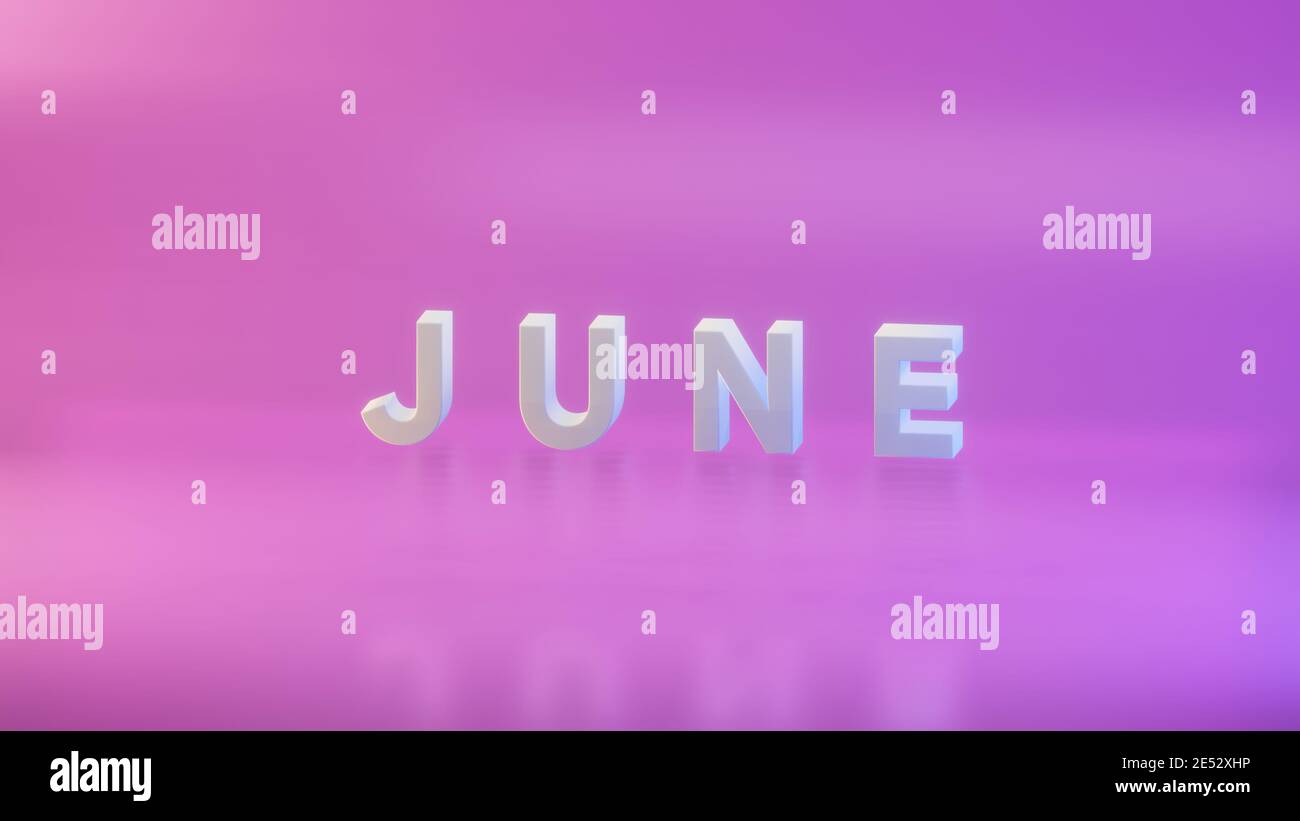 June text on gradient background simple and elegant . 3d illustration ...
