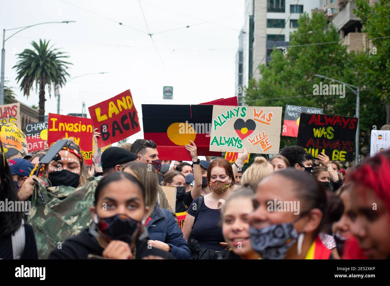 26 January 2021. Invasion Day 2021. Melbourne, Victoria. Credit: Jay ...