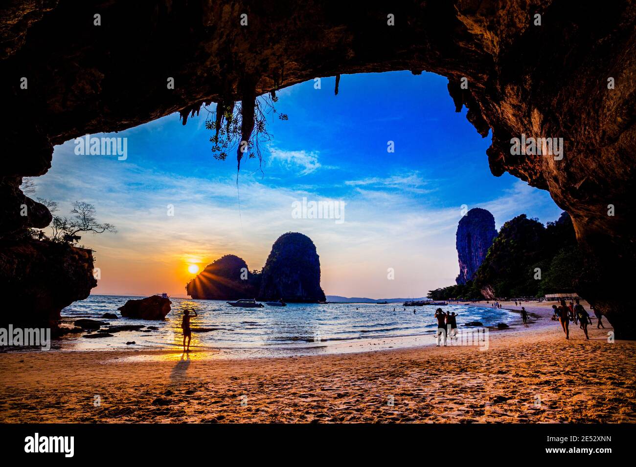 Reef Rock Beach Under the Large Cave of Phra Nang Cave in Krabi ...