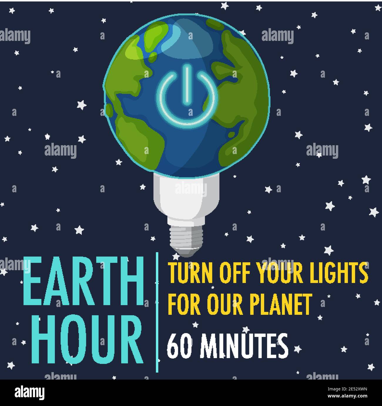 Earth Hour campaign poster or banner turn off your lights for our ...