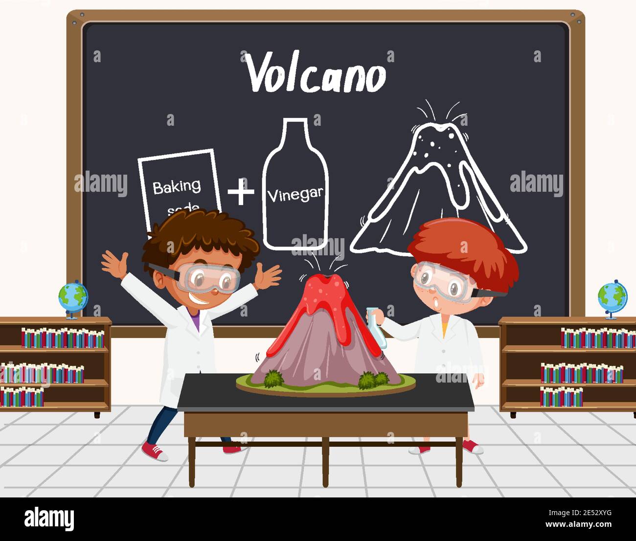 Volcano and scientist Stock Vector Images - Alamy