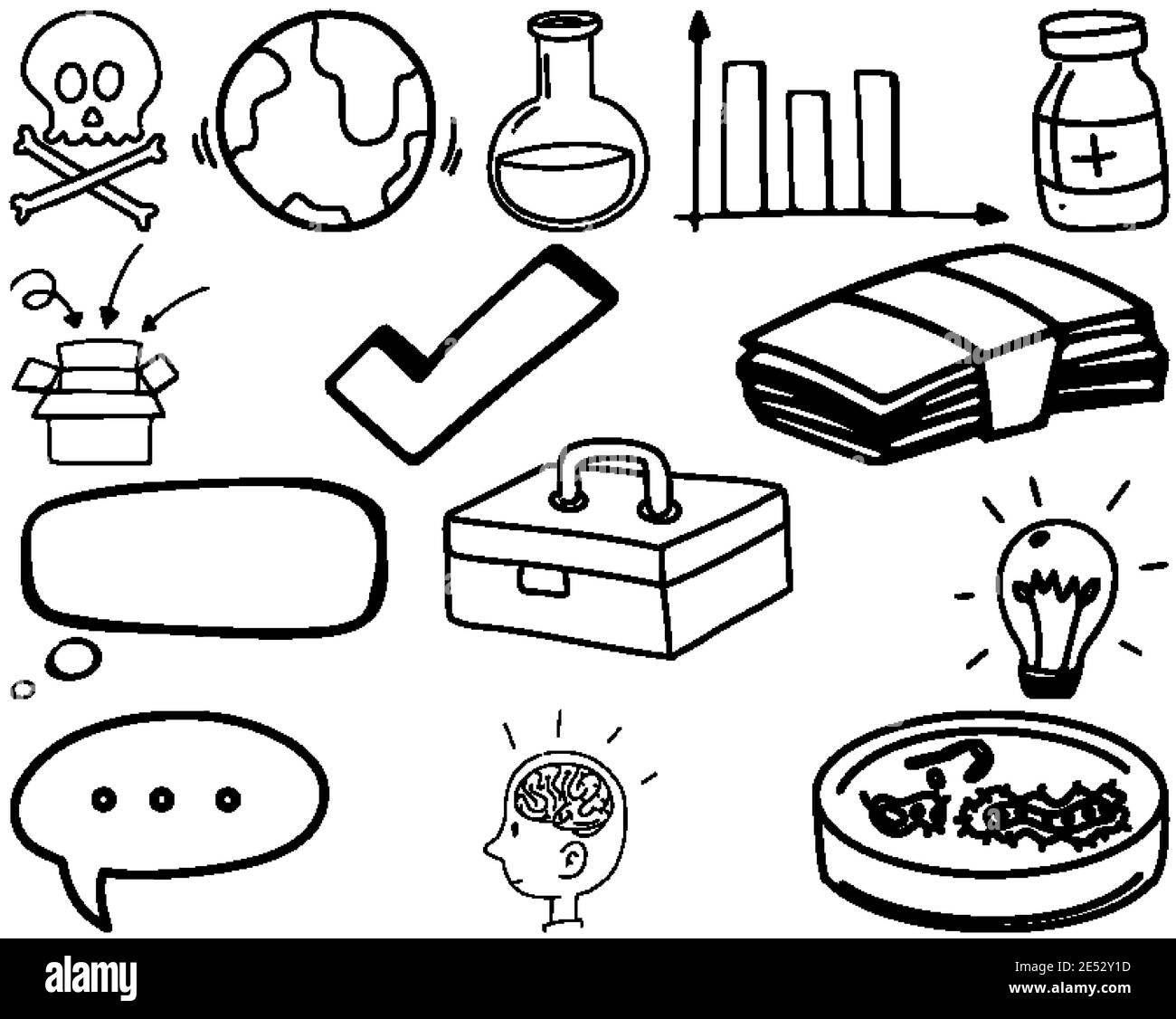 Set of item and symbol hand drawn doodle illustration Stock Vector ...