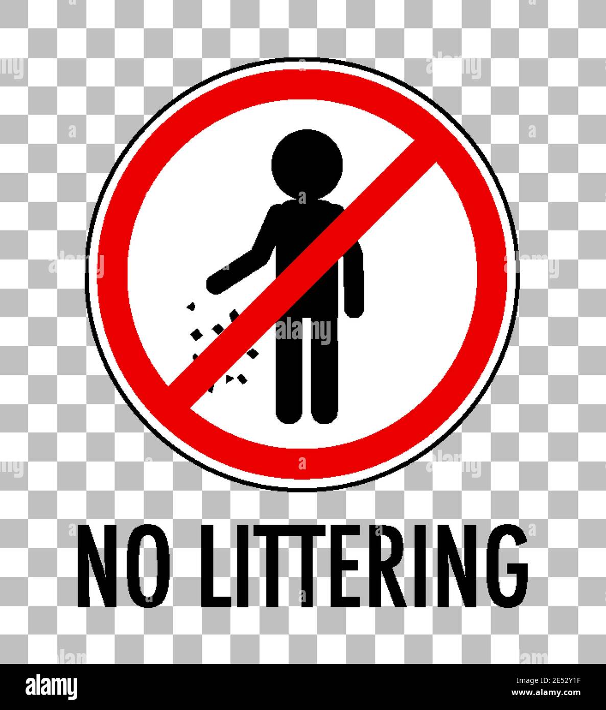 No littering isolated on transparent background illustration Stock ...